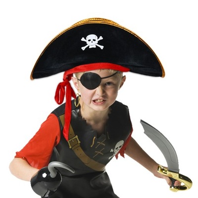 K75 kapelusz PIRATA KAPITANA piracki czapka 48CM!! - 7430727097 ...