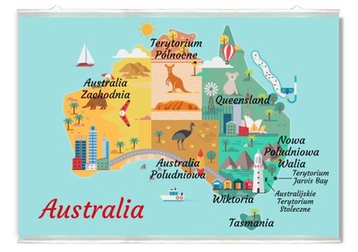 Australia mapa V Australii plansza plakat - 12178997509 - oficjalne ...