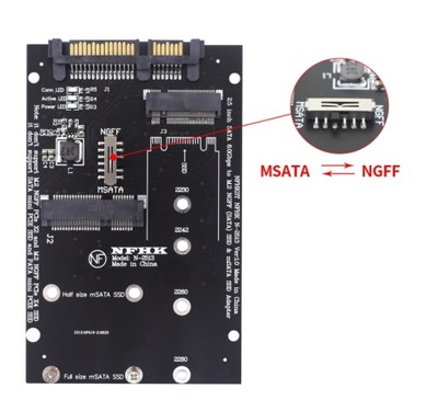 Adapter karta M.2 NGFF MSATA SSD do 2.5“ SATA 3.0 - 12644724023 - oficjalne archiwum Allegro