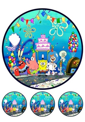 OPŁATEK NA TORT SPONGEBOB + BOKI I NAPIS - 11958996386 - oficjalne ...