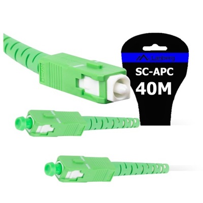 KABEL PRZEWÓD ŚWIATŁOWODOWY PATCHCORD ŚWIATŁOWÓD APC SIMPLEX FIBER 40M ...