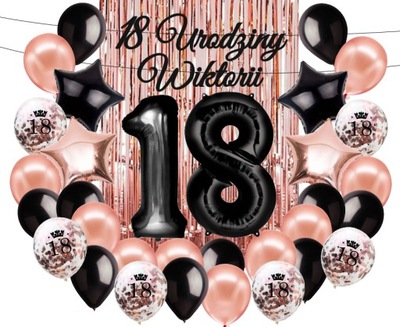 Balony Na 18 Urodziny Rose Gold Zestaw Dekoracji 13204038034 - Allegro.pl