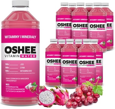 OSHEE Vitamin Water Witaminy i Minerały 555 ml x12 14220138462 - Allegro.pl