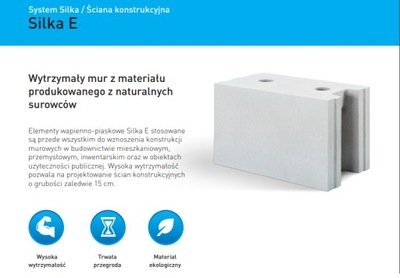 Bloczek SILKA YTONG E24 Xella pustak silikatowy - 8951664680 - oficjalne archiwum Allegro