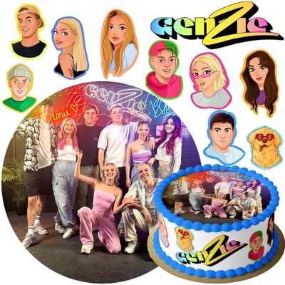 Opłatek na tort Obrazek Wydruk jadalny GENZIE FRIZ + POSTACIE NAPIS GRATIS 15345207836 - Allegro.pl