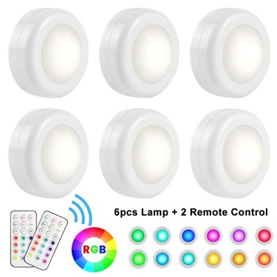 6x LAMPKA BEZPRZEWODOWA LAMPA LED NA BATERIE PILOT - 12837328795 ...