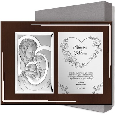 Obraz Srebrny Święta Rodzina Prezent Komunia Ślub - 6747057548 - oficjalne archiwum Allegro