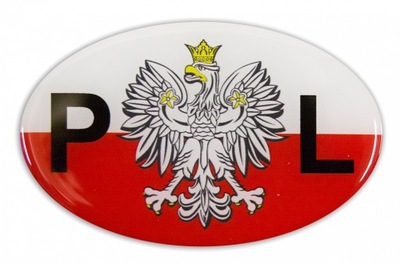 NAKLEJKA NALEPKA EMBLEMAT PL POLSKA 3D WYPUKŁA N4 - 9443990105 ...