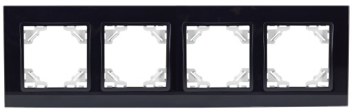 QUADRA RAMKA POCZWÓRNA SZKLANA CZARNA WŁĄCZNIK 4 (GNIAZDO POCZWÓRNE ...