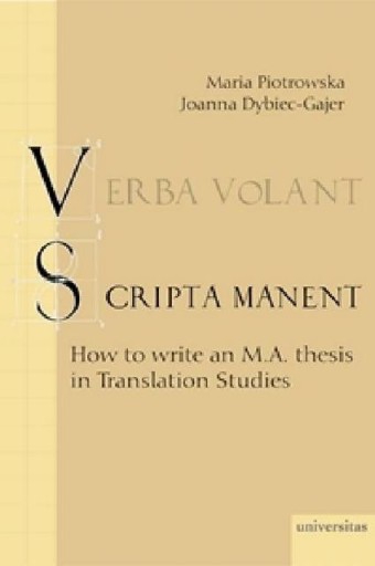 Verba volant scripta manent How to write an M.A. (11493297373) | Książka Allegro