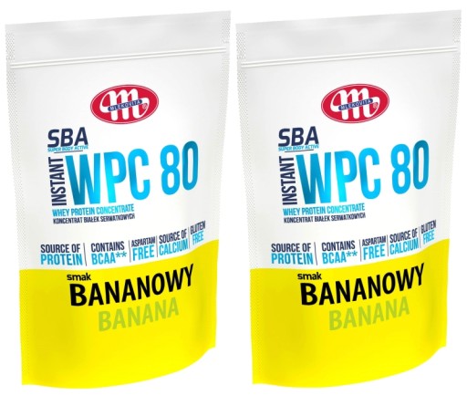Mlekovita SBA WPC80 białko WPC 1400g - Bananowy - 5900512984803 - 8874631663 - Allegro
