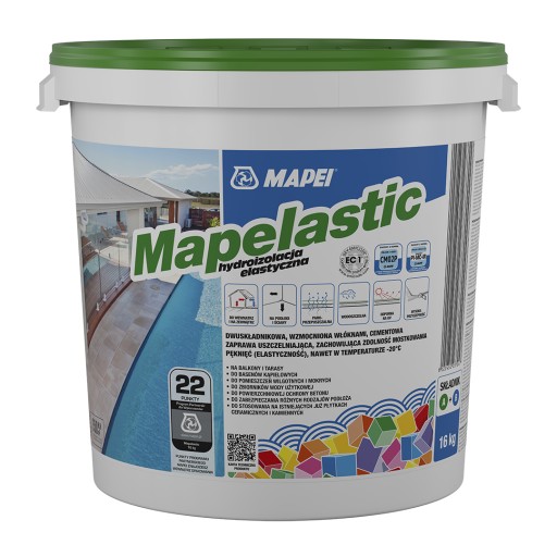 Hydroizolacja MAPEI Mapelastic 16kg taras balkon (167116) • Cena, Opinie • Materiały izolacyjne ...