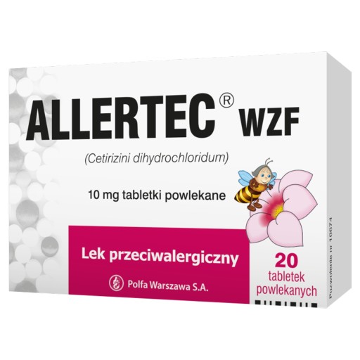 ALLERTEC WZF NA ALERGIE 10MG 20 TABLETEK (5909991499761) • Cena, Opinie ...