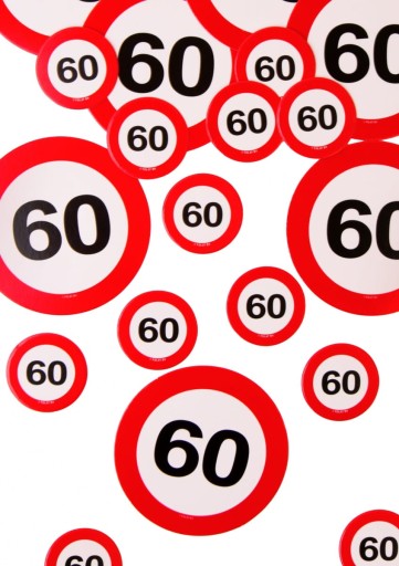 Papierowe konfetti na 60 urodziny ZNAK DROGOWY (8714572624602) • Cena ...