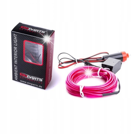 3M OPTICKÝ KABEL EL WIRE LED PÁSKA AMBIENTNÍ OSVĚTLENÍ 12V FIALOVÁ za ...