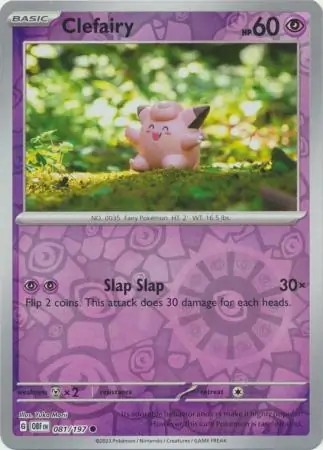 Clefairy (OBF 081/230) Reverse Holo Obsidian Flames za 23.00CZK - Allegro