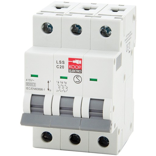 Wyłącznik nadprądowy, bezpiecznik KOOP Elektro C20A LSS C20 3P (4260704860102) • Cena, Opinie ...