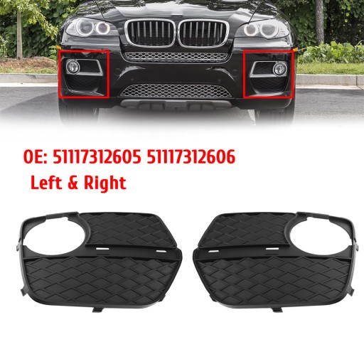 ATRAPA KRATKA ZDERZAKA LEWA I PRAW BMW X6 E71 51117312605,51117312606 ...