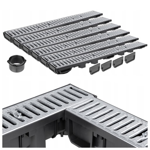 ODWODNIENIE LINIOWE H55 ruszt OCYNK ZESTAW 6m (5902560909920) • Cena ...