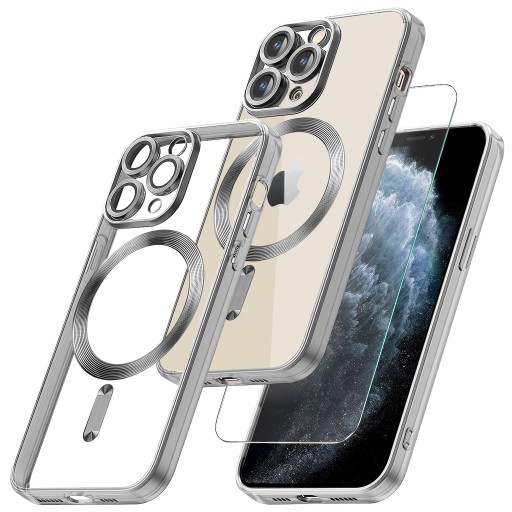 Etui do iPhone 11 Pro MAGNETIC do MAGSAFE PRETTY CASE SILIKONOWE Szk o 9H