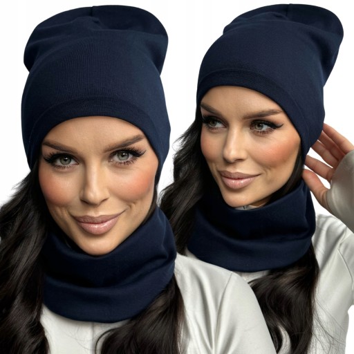 KOMPLET DAMSKI CZAPKA KOMIN WIOSNA JESIEŃ CIENKI LEKKI WYGODNY 2861 • Cena, Opinie • Komplety z ...