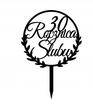 TOPPER NA TORT DEKORACJA ROCZNICA ŚLUBU 30 40 czar • Cena, Opinie • Toppery 13192092873 • Allegro