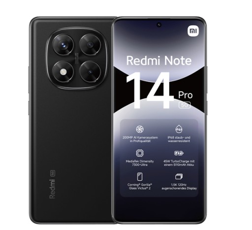 Xiaomi Redmi Note 14 Pro 8GB/256GB 5G AMOLED Midnight Black - Sklep ...