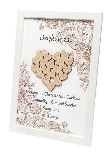 Ramka dla Chrzestnych KOMUNIA Podziękowanie (5905249120487) • Cena, Opinie • Podziękowania ...