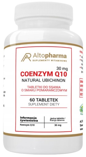 AltoPharma Koenzym Q10 Forte 30mg CoQ10 UBICHINON 60tab. Zęby Energia ... AltoPharma Koenzym Q10 Forte 30mg CoQ10 UBICHINON 60tab. Zęby Energia ...