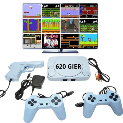 PRZENOŚNA RETRO KONSOLA TELEWIZYJNA PEGASUS 620 GIER IDEALNA NA PREZENT ...