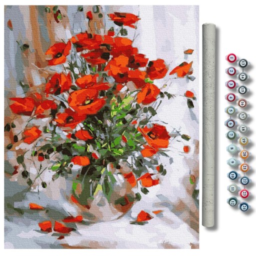 Obraz do MALOWANIA PO NUMERACH Bez Ramy KWIATY Malowanie Numerami ...