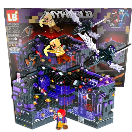 Minecraft My World Építőkockák Sötét Erőd Sárkány 511db | Nether Vég ...