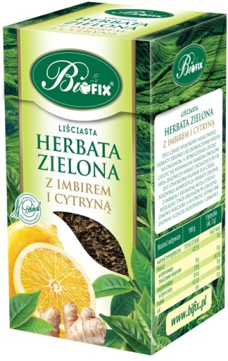 BIFIX Herbata Zielona liściasta z Imbirem i Cytryną 100g (5901483081058 ...