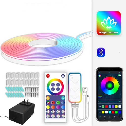Taśma NEON LED 5m RGBIC Ledy PILOT Aplikacja TUYA WiFi Bluetooth 24W ... Taśma NEON LED 5m RGBIC Ledy PILOT Aplikacja TUYA WiFi Bluetooth 24W ...