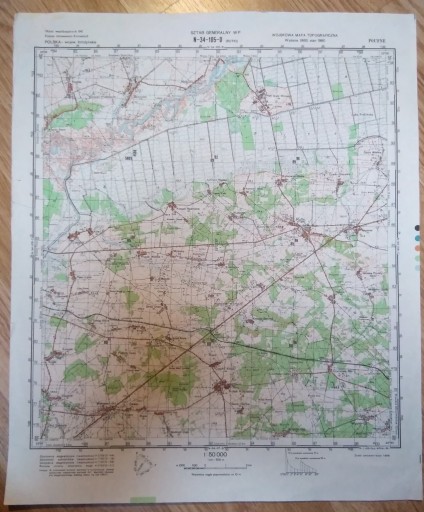 RUTKI mapa topograficzna 1983 r. pow. Zambrów • Cena, Opinie • Polska ...