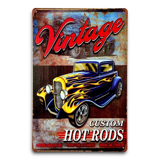 FÉM DÍSZTÁBLA - VINTAGE HOT ROD RETRO GARAGE 20 x 30 CM za 4345.00HUF ...