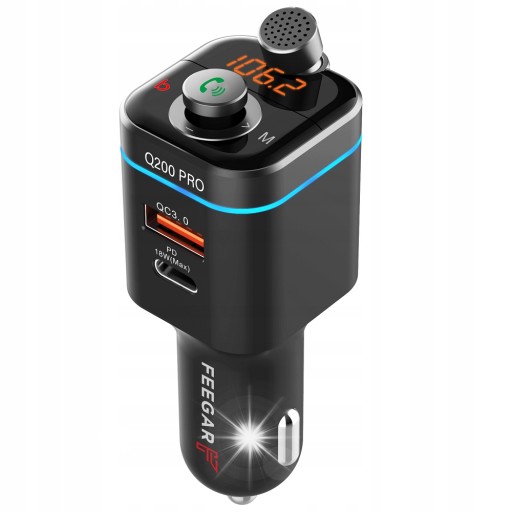 FM Transmiter Feegar Q200 PRO s handsfree sadou, (5907410918428) • Ceny, Recenzie - Allegro