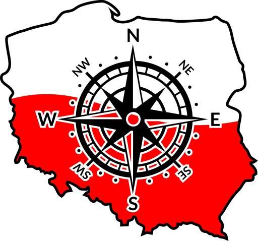 naklejka POLSKA kompas RÓŻA WIATRÓW kamper vanlife • Cena, Opinie ...