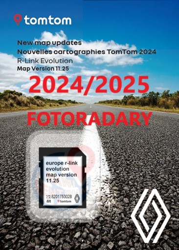 Nowa mapa radary TomTom Renault R-LINK Evolution 11.25 2024/2025 (karta ...
