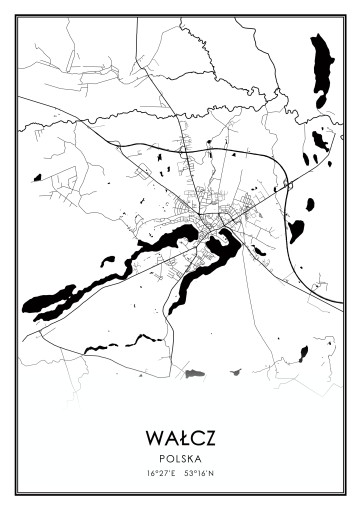 Plakat mapa czarno biała bez ramy 50 x 70 cm • Cena, Opinie • Plakaty ...