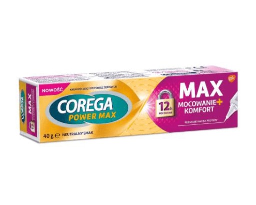 Corega Power Max Mocowanie + Komfort Klej do protez zębowych neutralny ...
