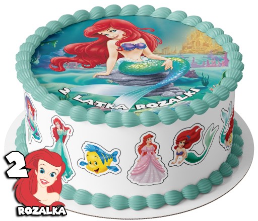 OPŁATEK NA TORT SYRENKA ARIEL + POSTACIE + 2x G • Cena, Opinie ...