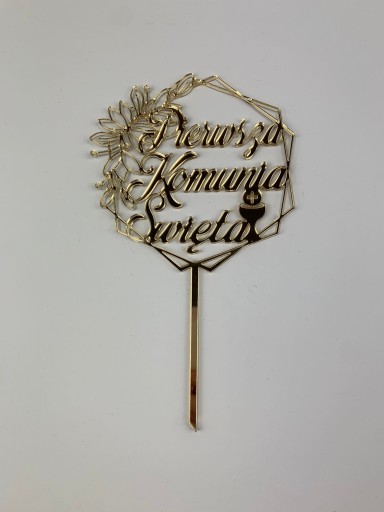 Topper Komunia Święta na tort złota plexi 3mm (0076432556) • Cena, Opinie • Toppery 13578267916 ...