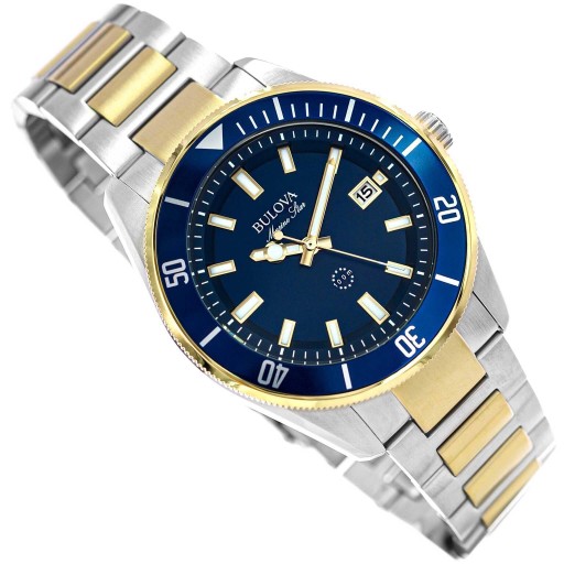 PÁNSKE HODINKY BULOVA 98B334 MARINE STAR STRIEBORNO-ZLATÁ VODOTESNÁ ...