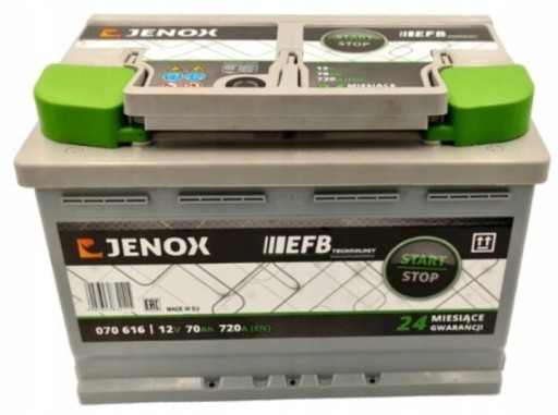 Akumulator Jenox 12V EFB 70Ah 720A START-STOP 5907623832238 za 480.00PLN z Wrocław - Allegro ...