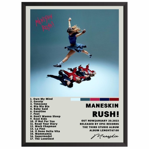 Maneskin Rush Plakat Obraz z albumem w ramce Prezent • Cena, Opinie • Obrazy 14867836860 • Allegro