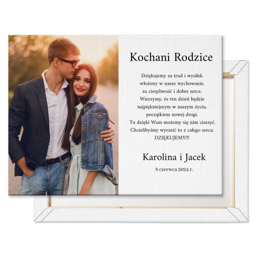 PODZIĘKOWANIE DLA RODZICÓW ŚWIADKÓW CHRZESTNYCH OBRAZ Z WASZYM ZDJĘCIEM (5904326922655) • Cena ...