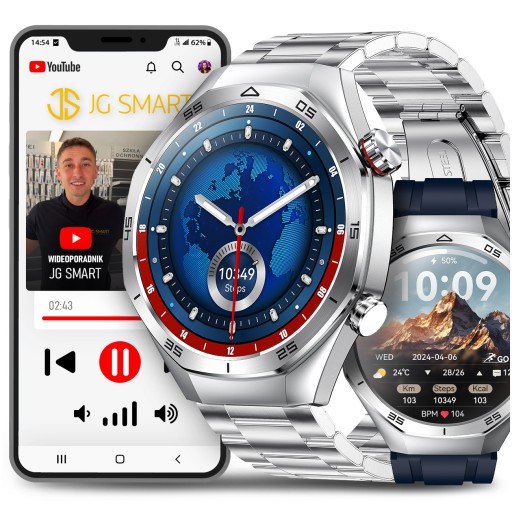 Smartwatch Zegarek Męski - Smart Watch Menu Polskie Rozmowy Puls + 2 ...