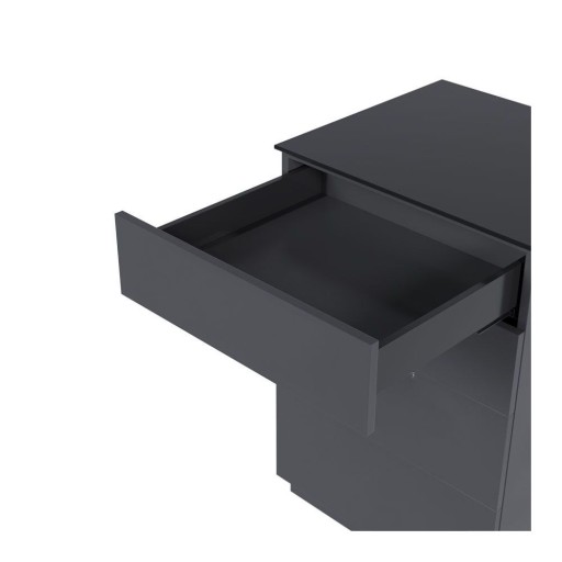 Szuflada frontowa z PUSH TO OPEN REJS ULTRA BOX niska 86 / 400 grafit ...