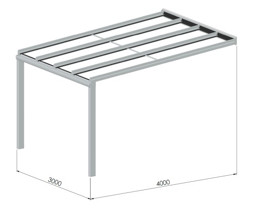 ZADASZENIE TARASU, WIATA, PERGOLA 3x4 PROFILE SUROWE BEZ SZKŁA • Cena ...